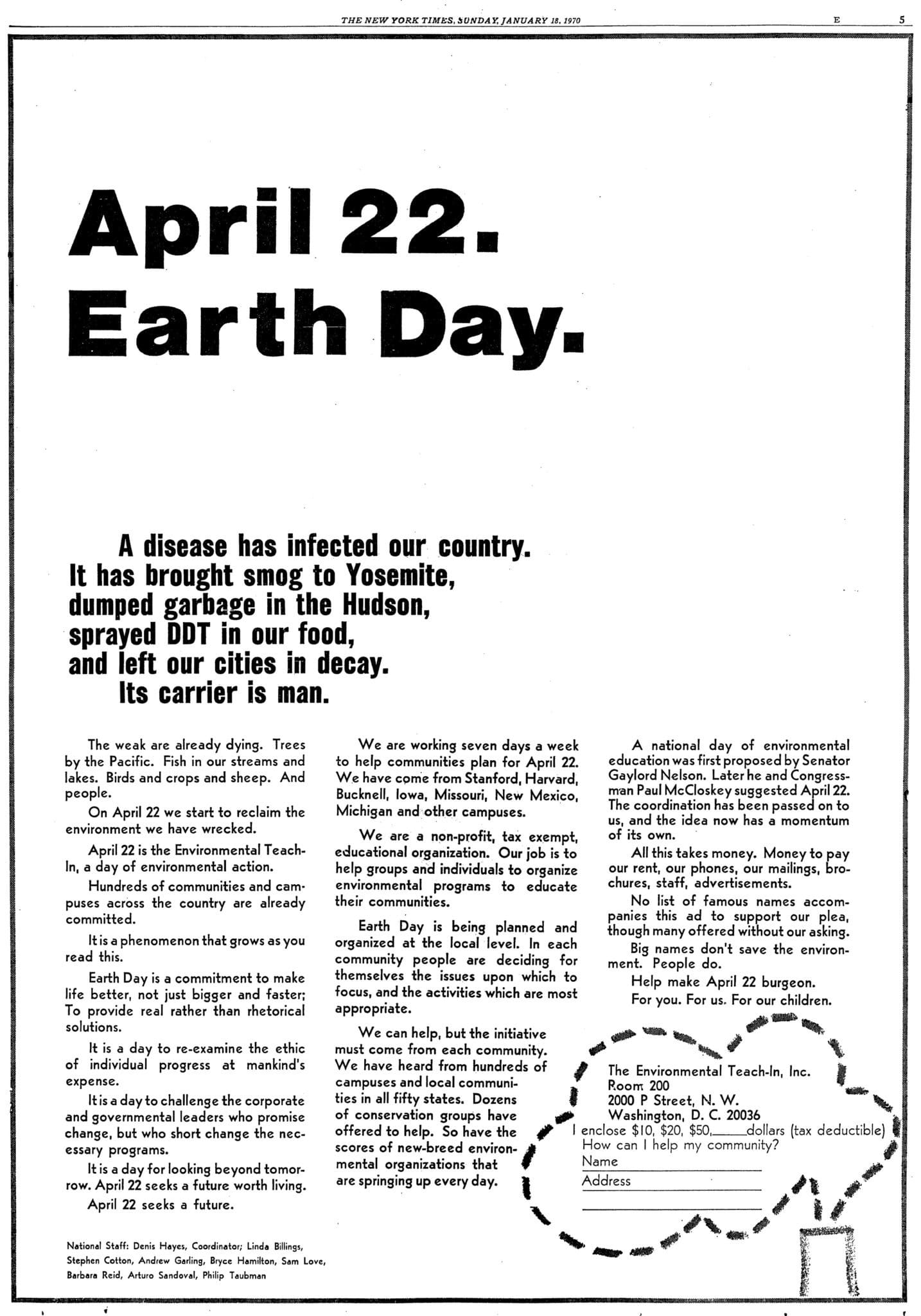 Two New York Times ads, separated by half a century, call millions to ...