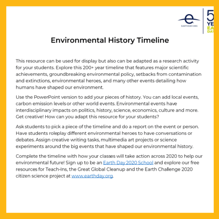 Environmental History Timelines - Earth Day
